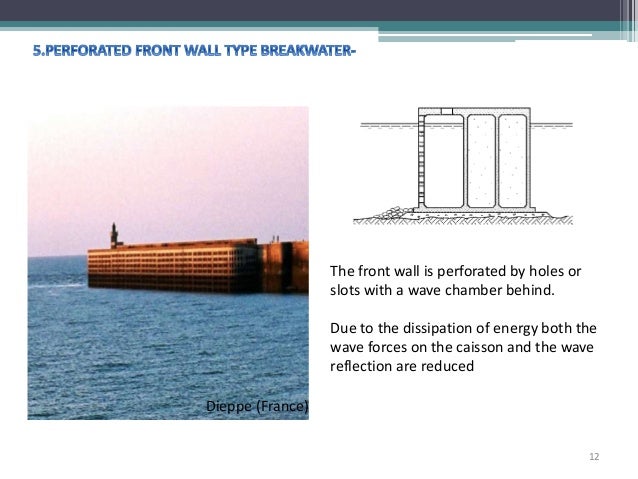 Vertical wall type breakwaters