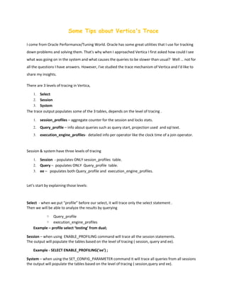 Vertica trace | PDF