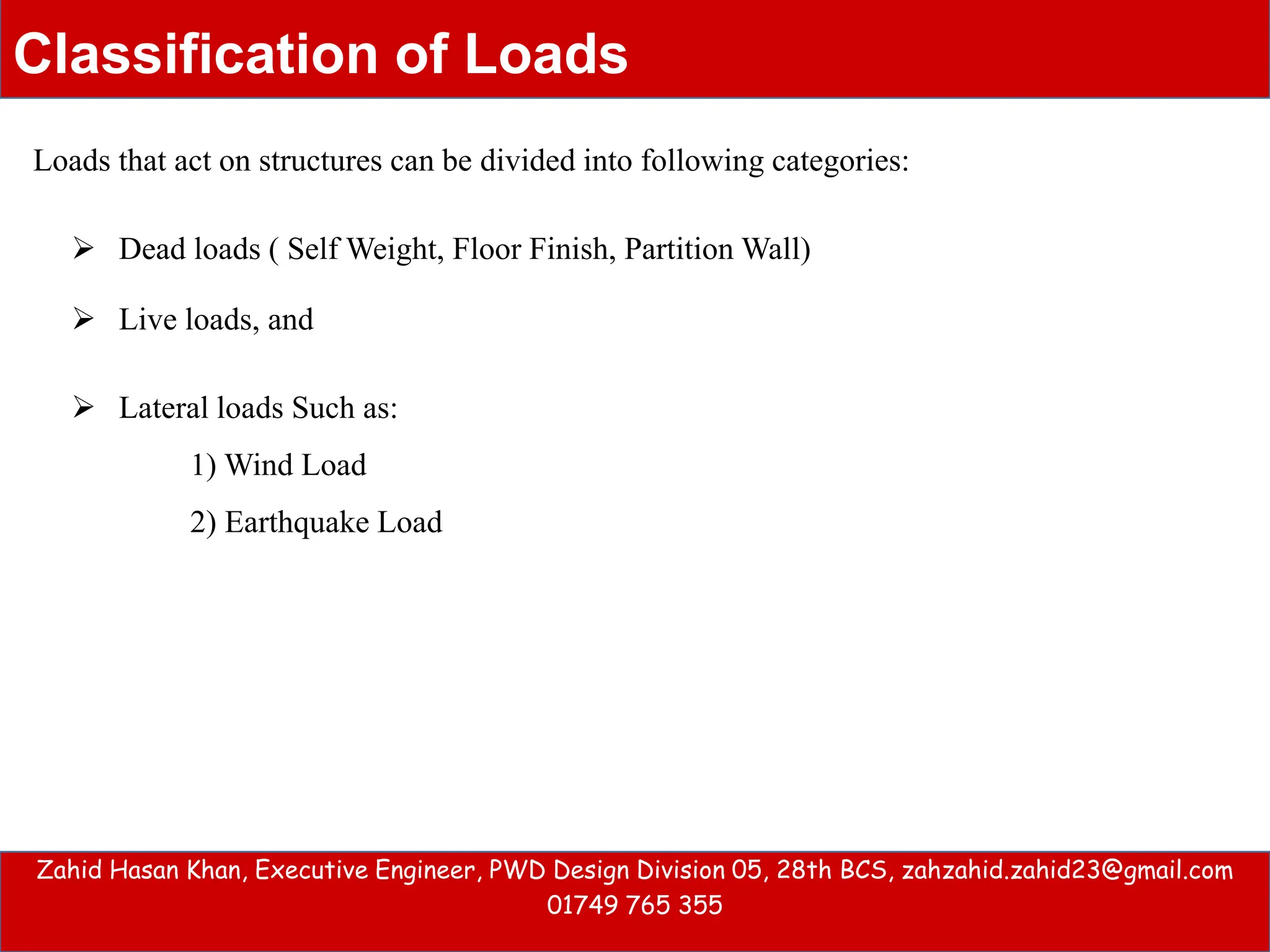 Verticle load analysis according to BNBC 2020 | PDF