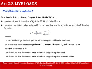 Verticle load analysis according to BNBC 2020 | PDF