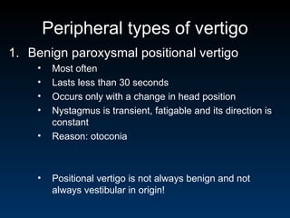 Neurological lectures...Vertigo | PPT