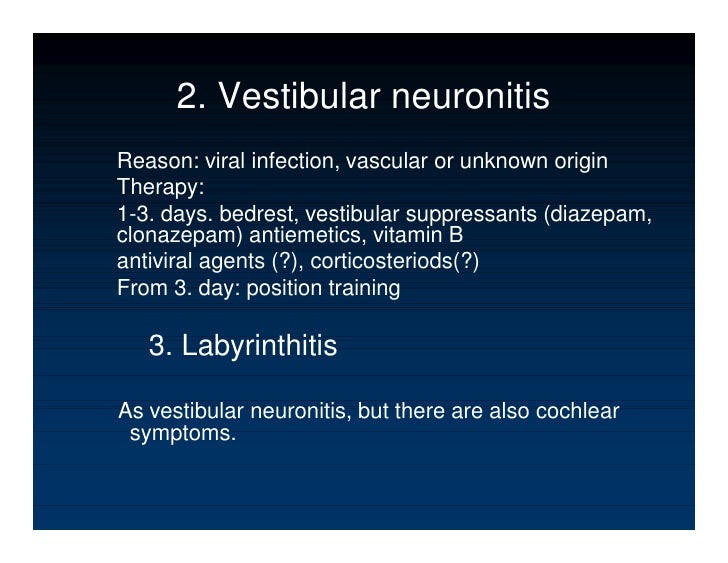 Vestibular Neuronitis Causes Symptoms Treatment