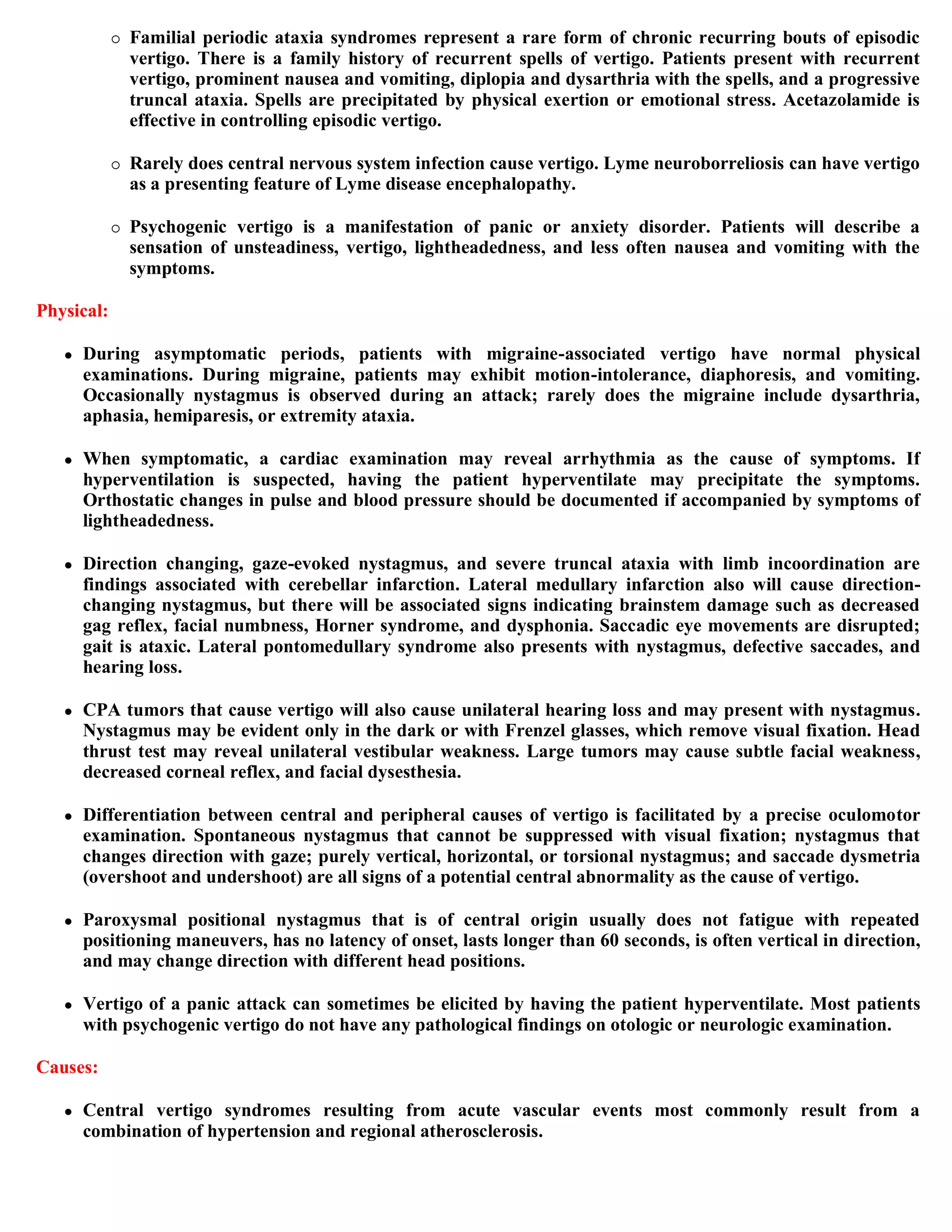 Neurological differential diagnosis...Vertigo | PDF