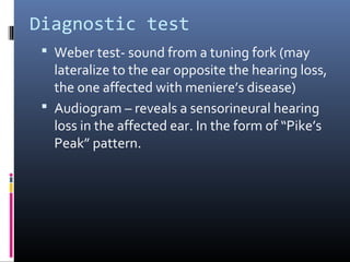 meniere's disease (Vertigo) and labyrinthitis | PPT