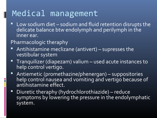 meniere's disease (Vertigo) and labyrinthitis | PPT