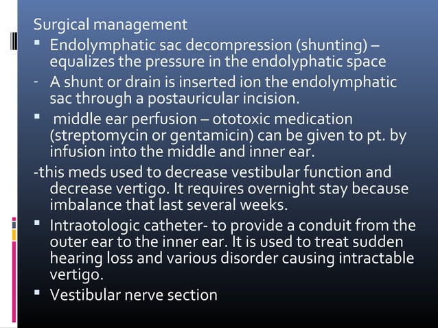 meniere's disease (Vertigo) and labyrinthitis | PPT