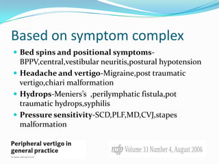 Vertigo | PPTX | Brain and Nervous System Disorders | Diseases and ...