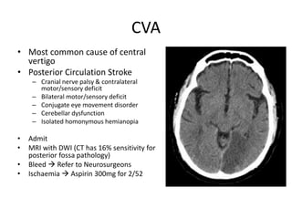 Vertigo in the Emergency Department | PPTX
