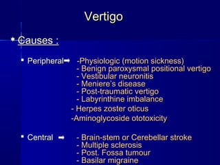 Approach to Vertigo | PPT