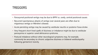 Approach to Vertigo | PPTX