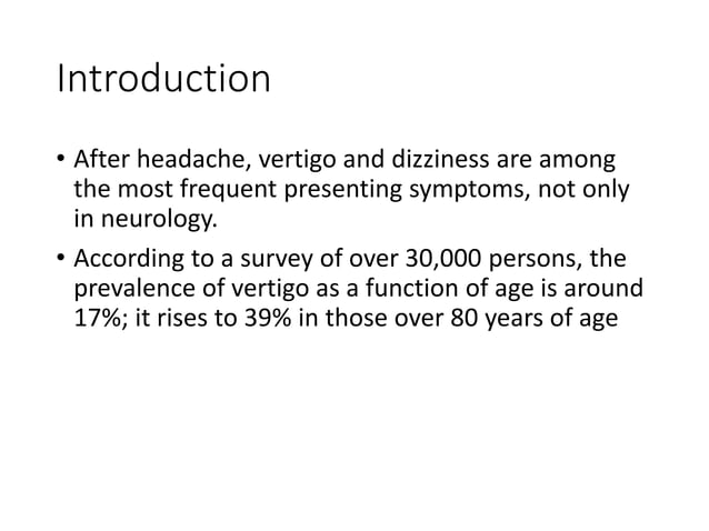 Vertigo.pptx | Brain and Nervous System Disorders | Diseases and Conditions