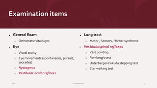 Vertigo and Nystagmus - Clinical approach.pptx