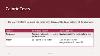 Vertigo and Nystagmus - Clinical approach.pptx