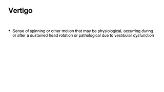 Vertigo.pptx dr. riffar ansari civil hospital | PPT