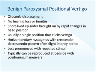 Vertigo diagnosis and management of vertigo | PPTX