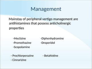 Vertigo diagnosis and management of vertigo | PPTX