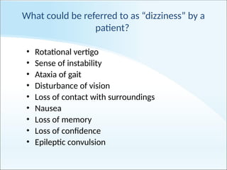 Vertigo diagnosis and management of vertigo | PPTX