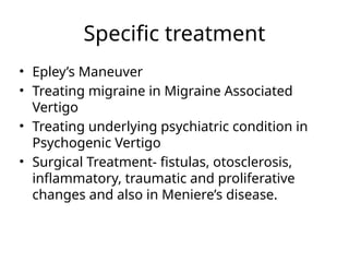 Dizziness/vertigo : A Diagnostic approach | PPT