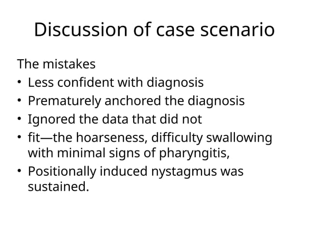 Vertigo/Dizziness cases: A diagnostic approach | PPT