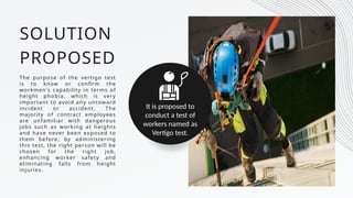 vertigo test for work at height identify acrophobia | PPTX