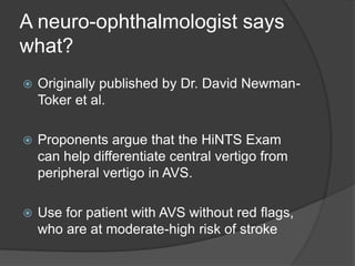 Dizzying HiNTS in the E.D. | PPT