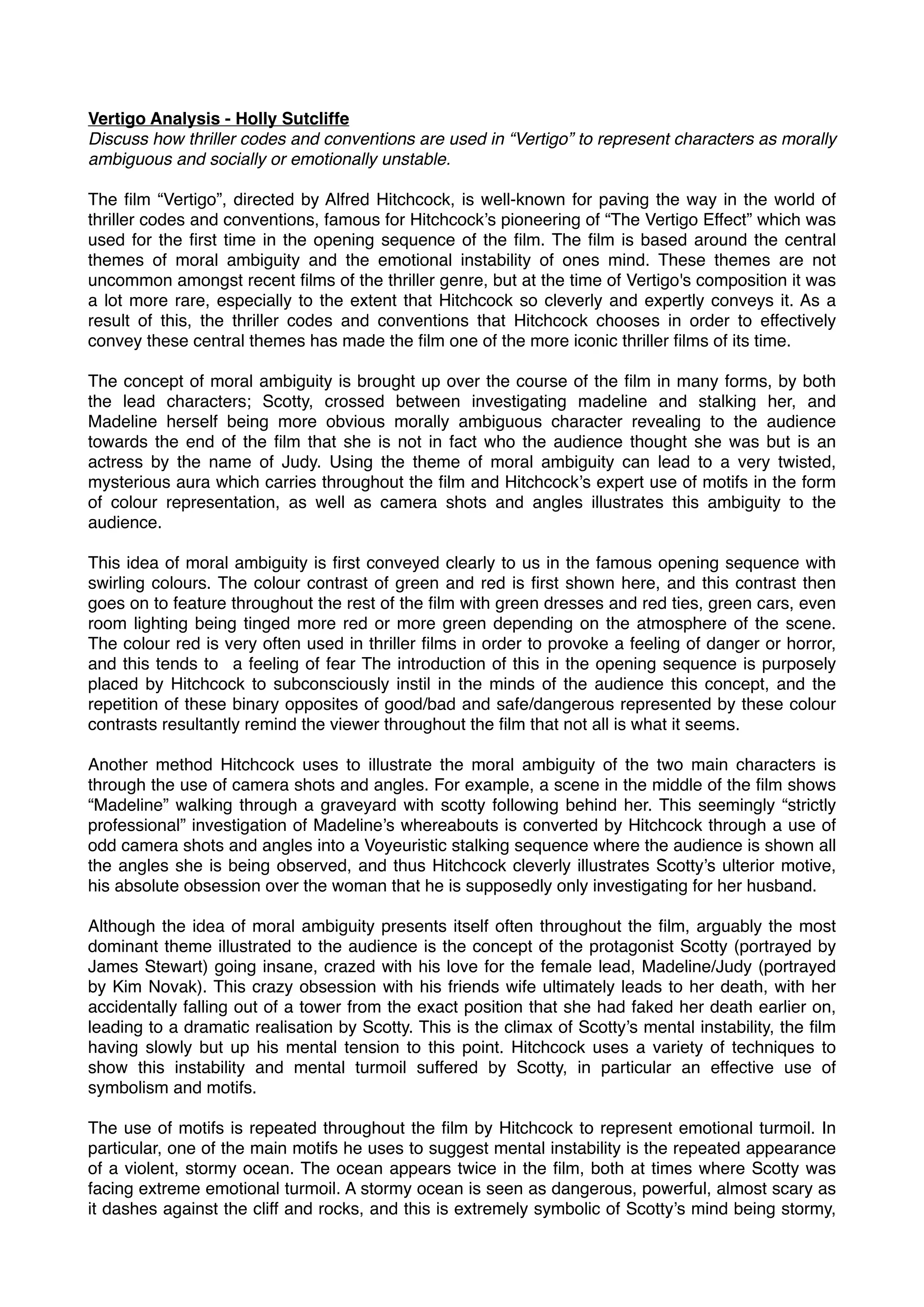 Vertigo Analysis | PDF