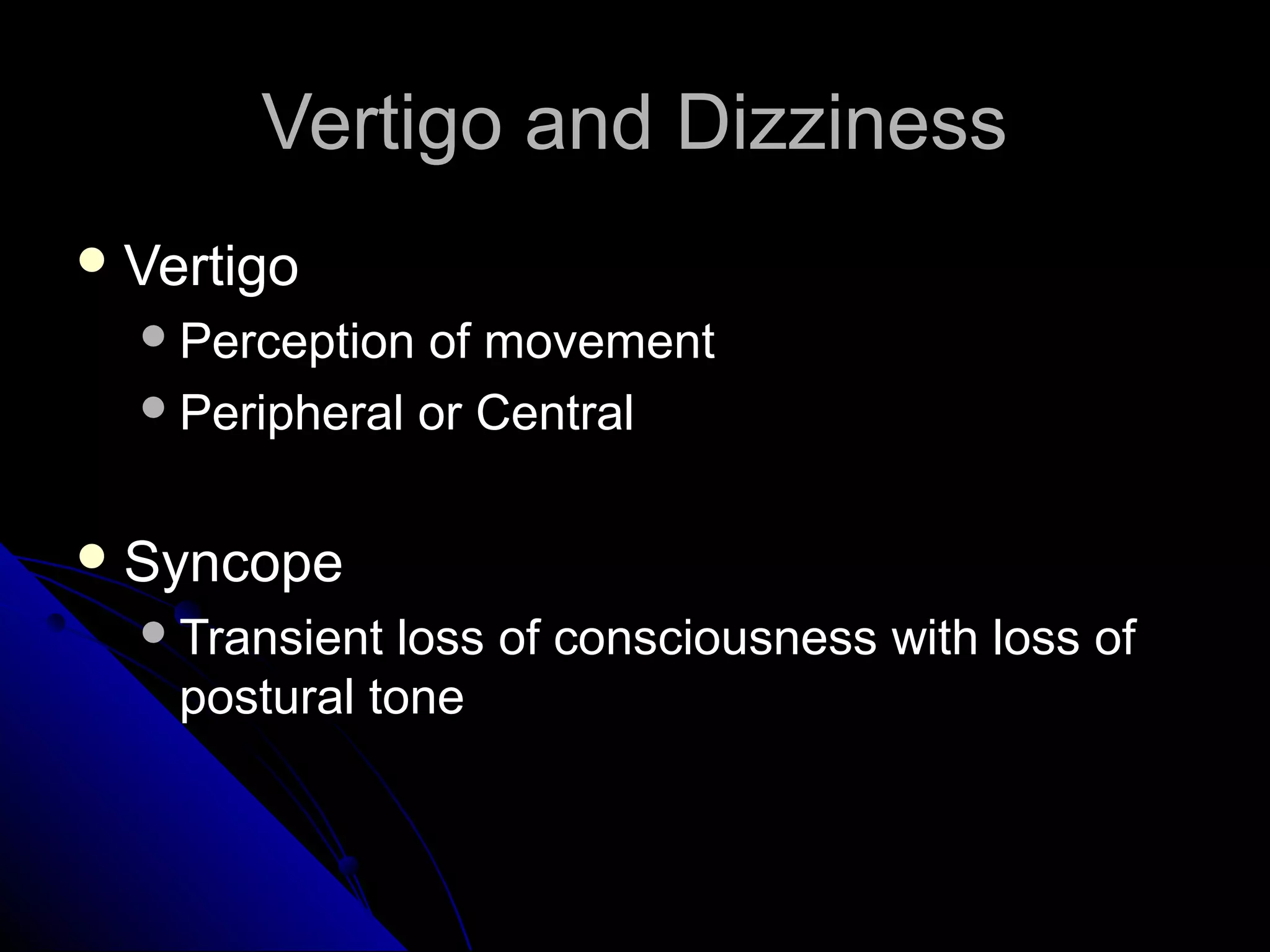Vertigo and dizziness | PPT
