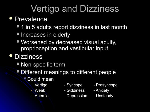 VertigoandDizziness.ppt................... | PPT