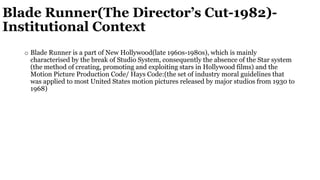 Film Studies- Paper 1(Session A: Vertigo & Blade Runner) | PPTX