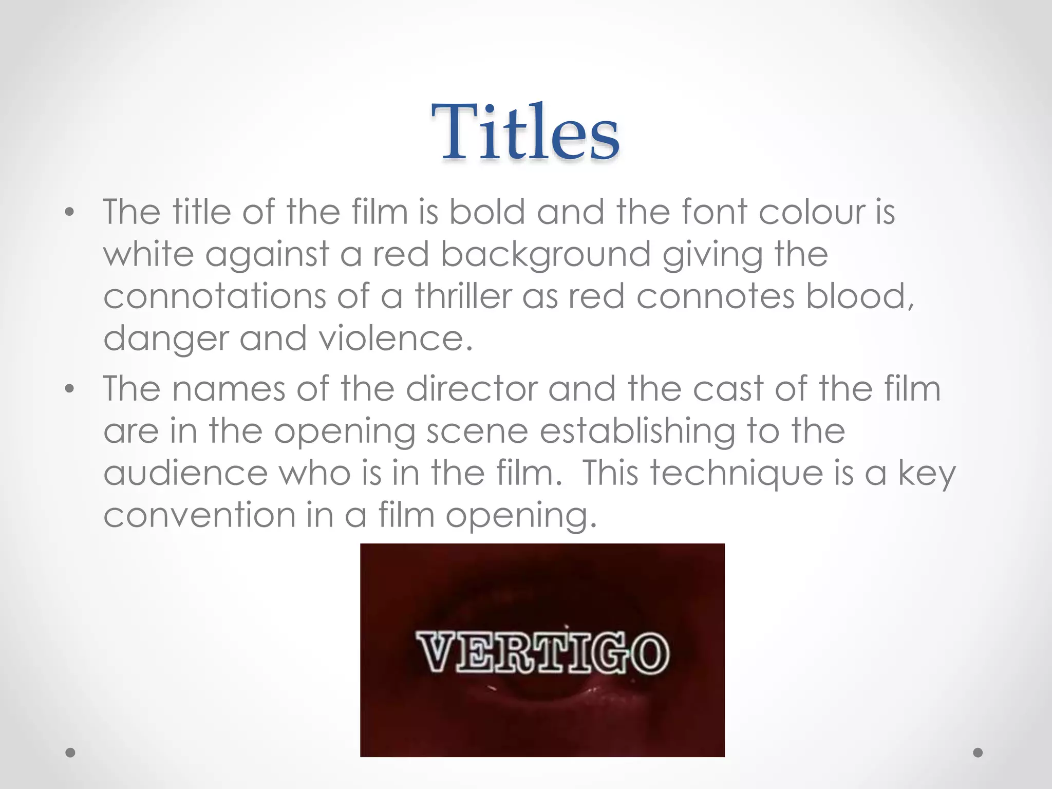 Vertigo - Film Opening Analysis | PPT