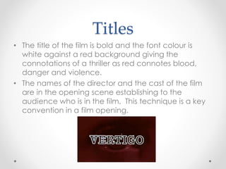 Vertigo - Film Opening Analysis | PPTX