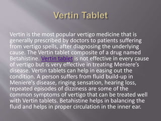Vertigo medicines | PPT