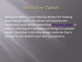 Vertigo medicines | PPT