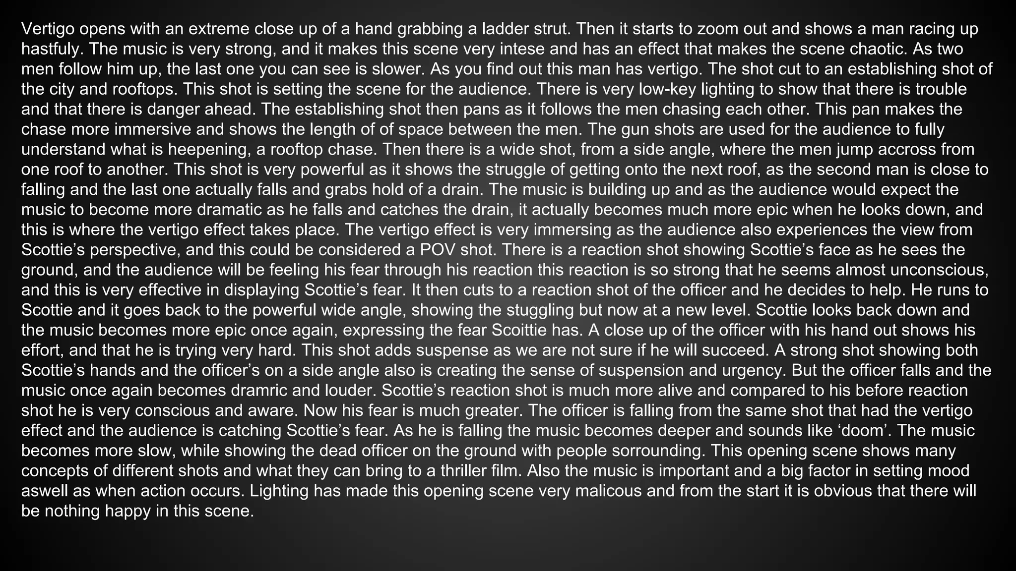 Vertigo opening scene analysis | PDF