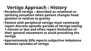 Vertigo ppt and it's complication treatment and management | PPTX