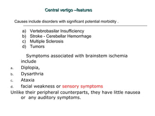 Vertigo –the dizzy patient an evidence-based diagnosis and treatment ...