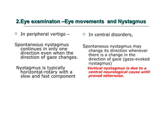 Vertigo –the dizzy patient an evidence-based diagnosis and treatment ...