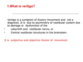 Vertigo –the dizzy patient an evidence-based diagnosis and treatment ...
