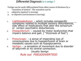 Vertigo –the dizzy patient an evidence-based diagnosis and treatment ...