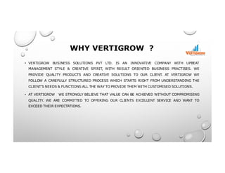 Vertigrow Business Solutions Private Limited | PDF