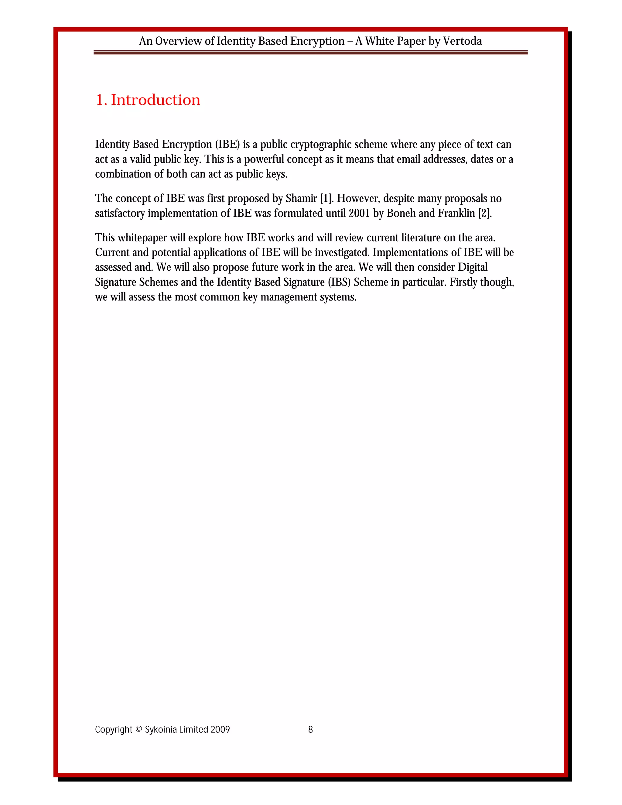 An Overview of Identity Based Encryption | PDF