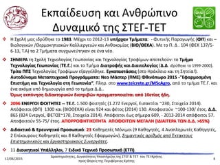 Παρουσίαση Σχολής Τεχνολογίας Γεωπονίας & Τεχνολογίας Τροφίμων | PPTX