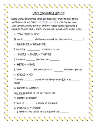Very confusing words | DOCX
