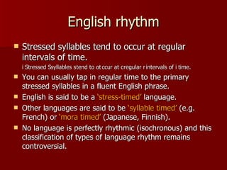 Suprasegmental features and Prosody | PPT