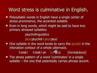 Suprasegmental features and Prosody | PPT