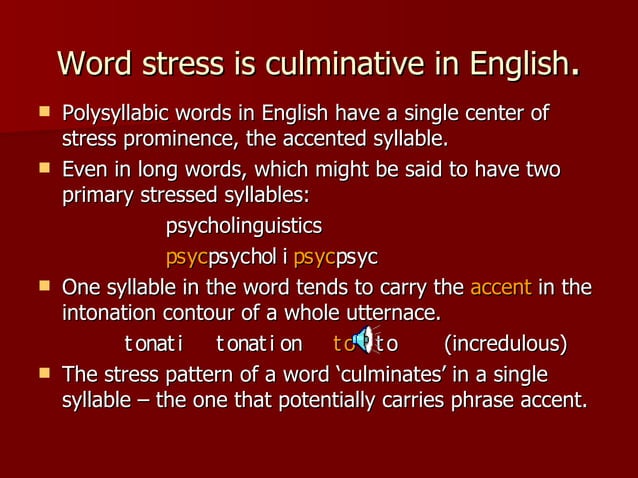 Suprasegmental features and Prosody | PPT