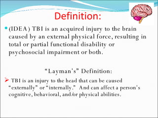 Very Low Incidence Disabilities.Tbi
