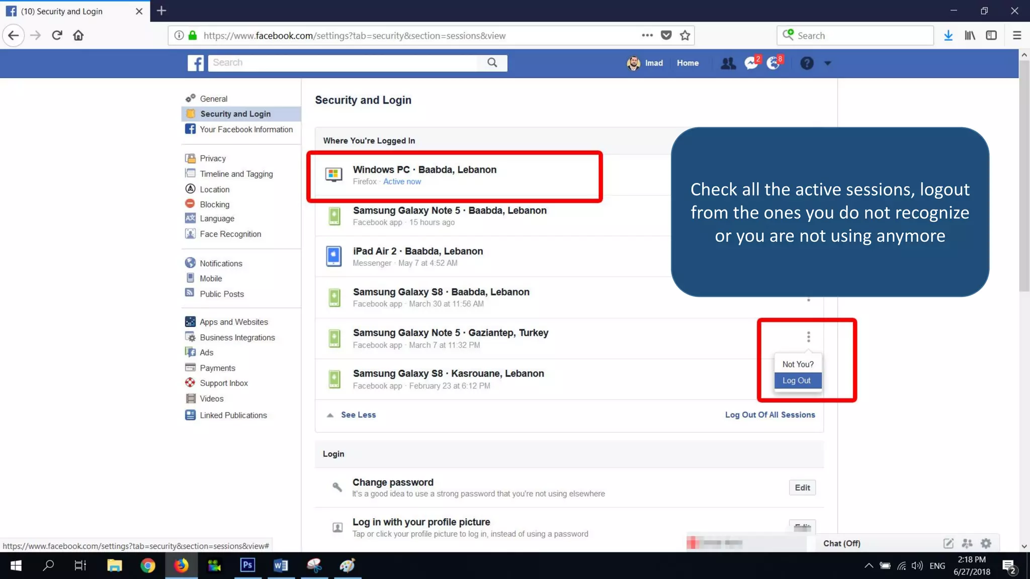 Quick Guide to Facebook security settings | PPT