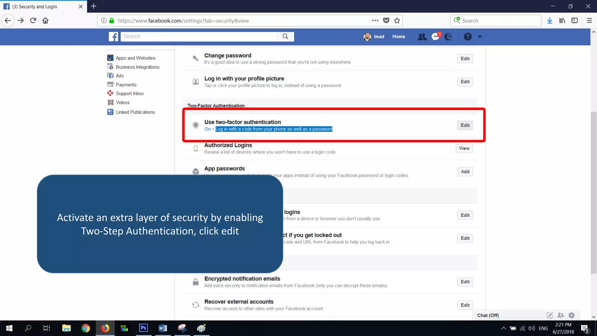 Quick Guide to Facebook security settings | PPT