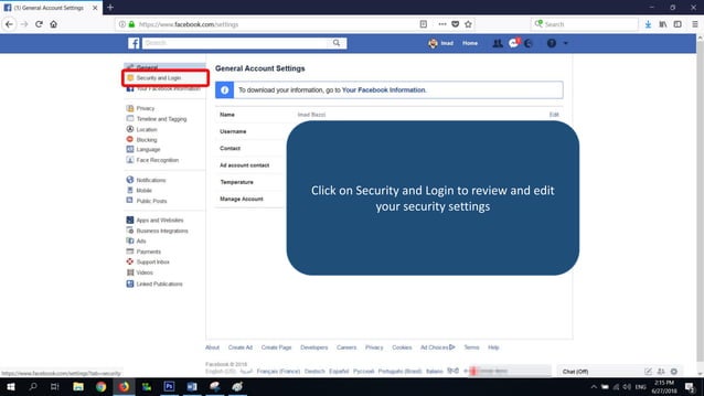 Quick Guide to Facebook security settings | PPT